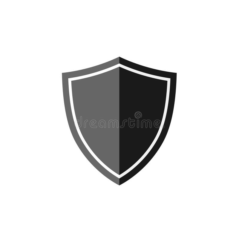 Black Shield Icon. Vector Illustration Stock Vector - Illustration of ...