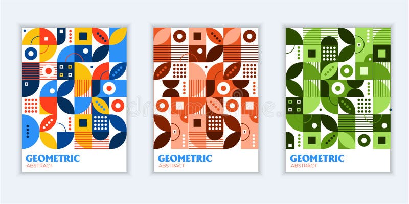 Modern Grid Flyer with Geometric Shapes Poster Stock Vector ...