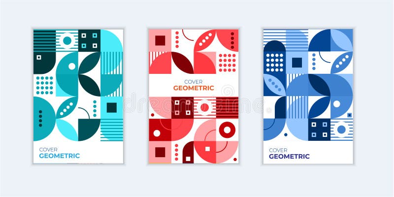 Colorful Neo Geometric Poster. Grid with Color Geometrical Shapes Stock ...