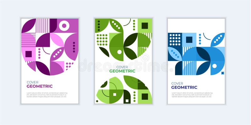 Colorful Geometric Poster. Grid with Color Geometrical Shape Stock ...