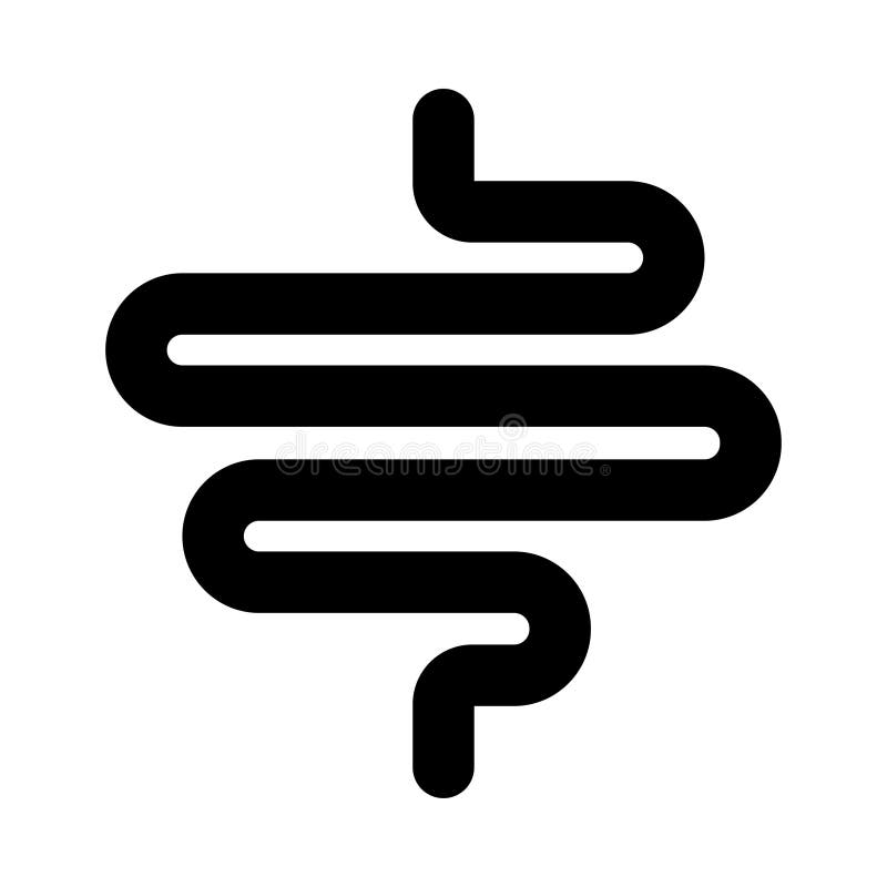 Gut Vector Icon. Health Sign. Intestine Gradient Black Silhouette ...