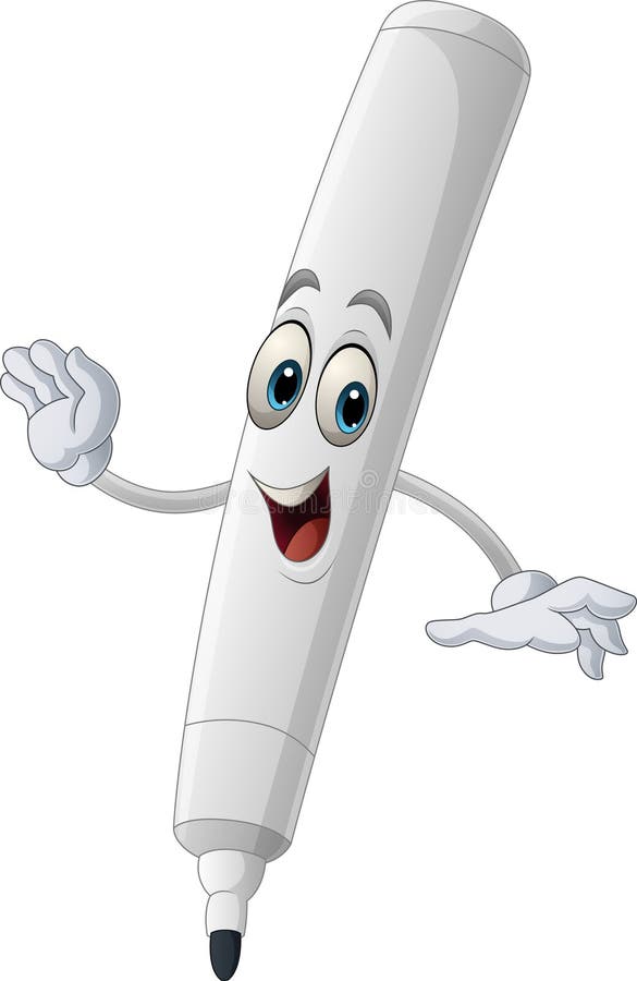 Cartoon Happy Marker Pen Character Stock Illustration - Illustration of ...