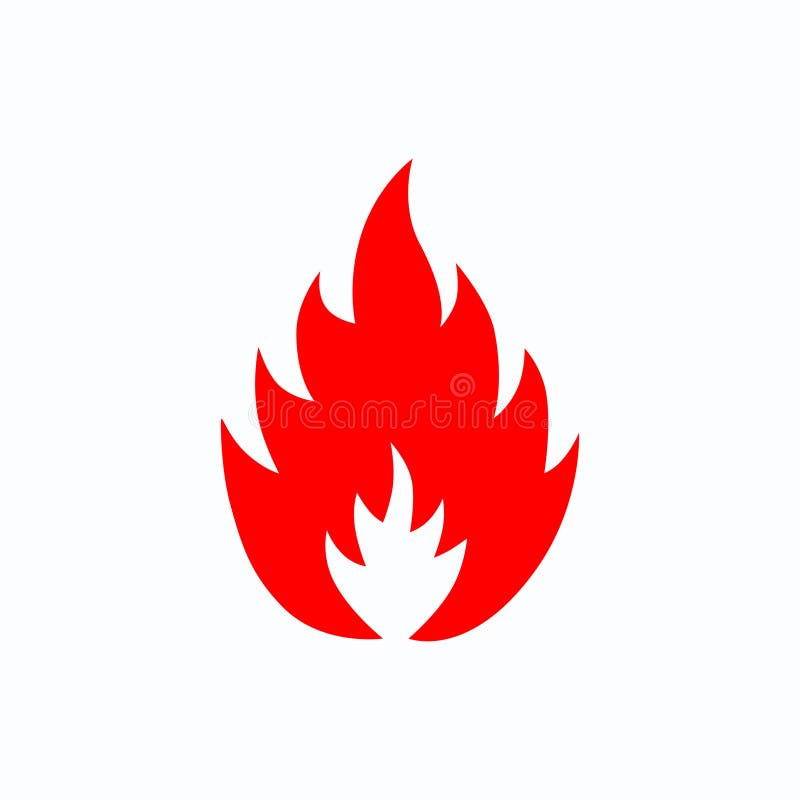 Red Fire Flame Icon. Vector Illustration Stock Vector - Illustration of ...