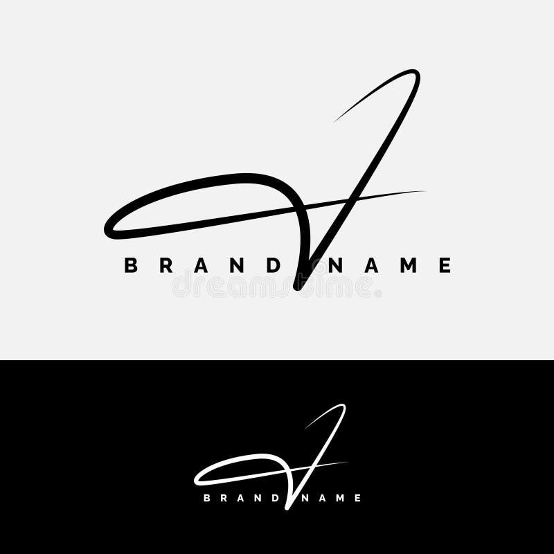 Letter J Signature Logo - Initial Alphabet for J - Handwritten J Logo ...