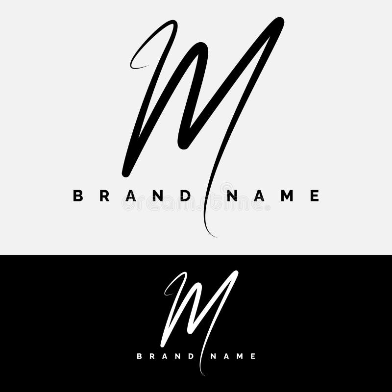 Letter M Signature Logo - Initial Alphabet for M - Handwritten M Logo ...