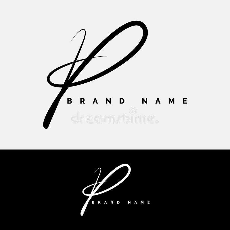 Letter P Signature Logo - Initial Alphabet for P - Handwritten P Logo ...