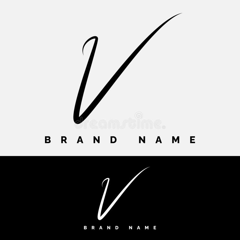 Letter V Signature Logo - Initial Alphabet for V - Handwritten V Logo ...