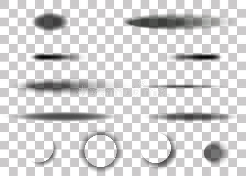 Set of Vector Shadows Isolated. Stock Vector - Illustration of black ...
