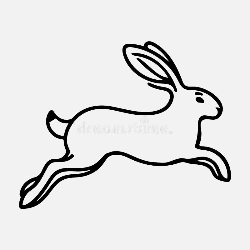 Exquisite Jumping Hare Line Art Capturing the Grace and Dynamism of ...