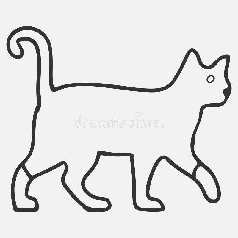 Stunning Walk Cat Line Art, a Masterpiece in Minimalist Design Stock ...