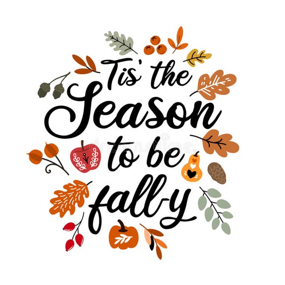 Beautiful Autumn Isolated Typographic Illustration Vector Stock Vector ...