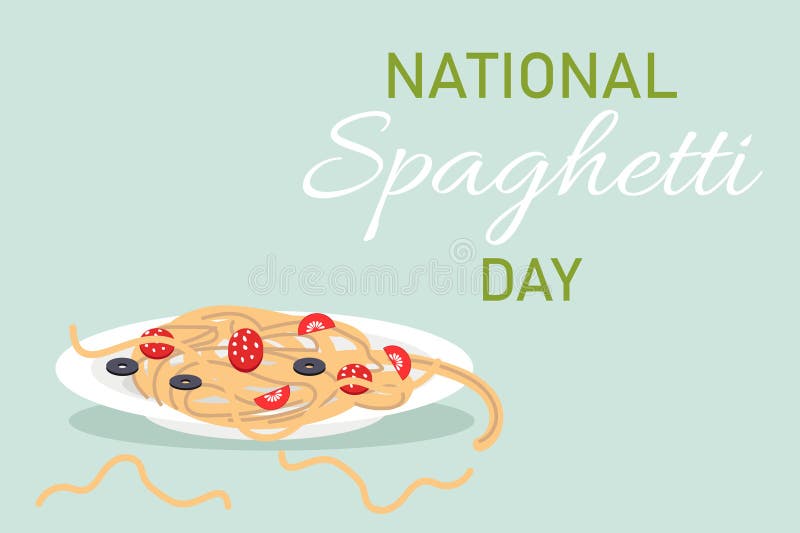 National Spaghetti Day. stock vector. Illustration of flat - 321703500