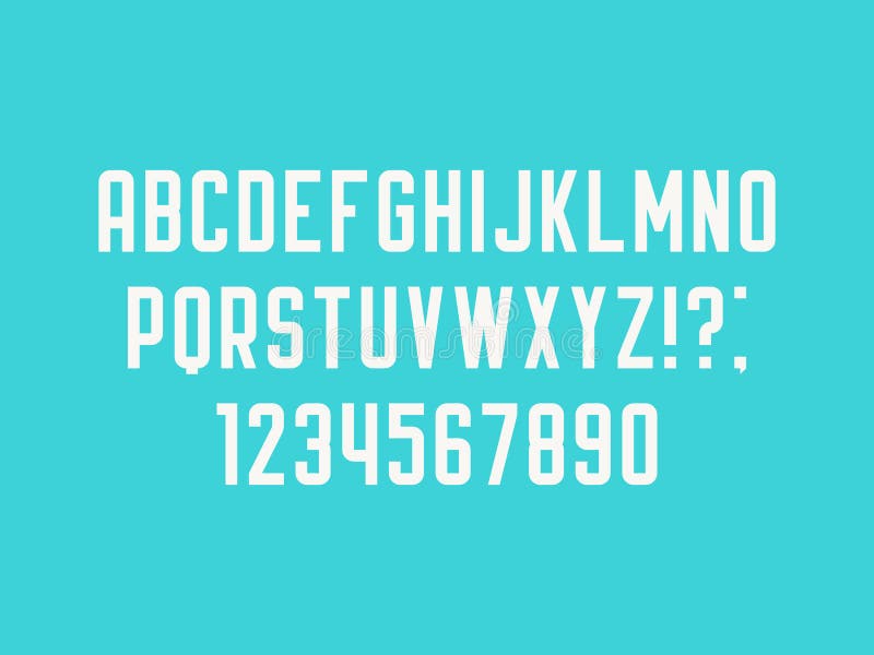 Latin Uppercase Alphabet Letters and Numbers. Retro Poster Font Stock ...