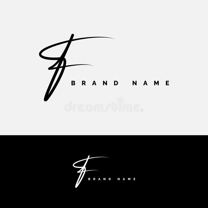 Letter F Signature Logo - Initial Alphabet for F - Handwritten F Logo ...