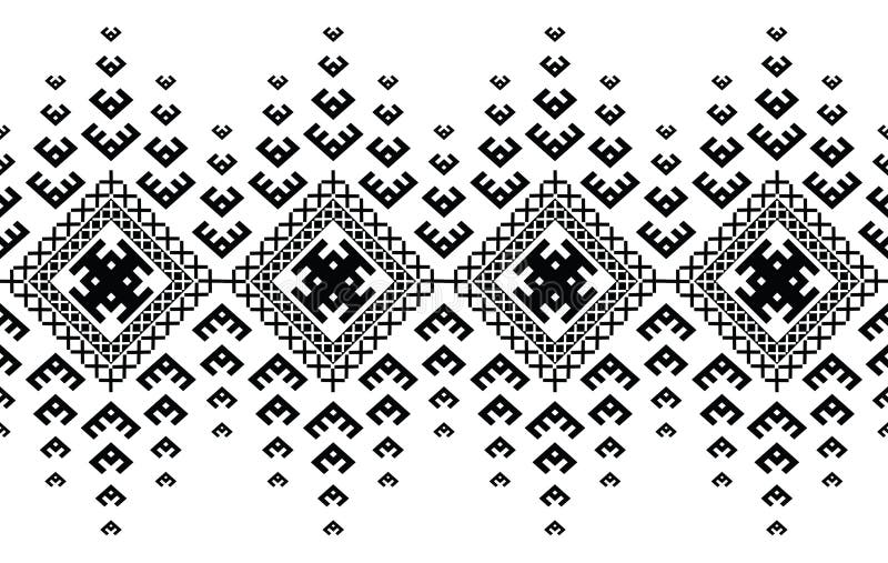 Geometric Ethnic Seamless Pattern Black and White. Traditional Ethnic ...