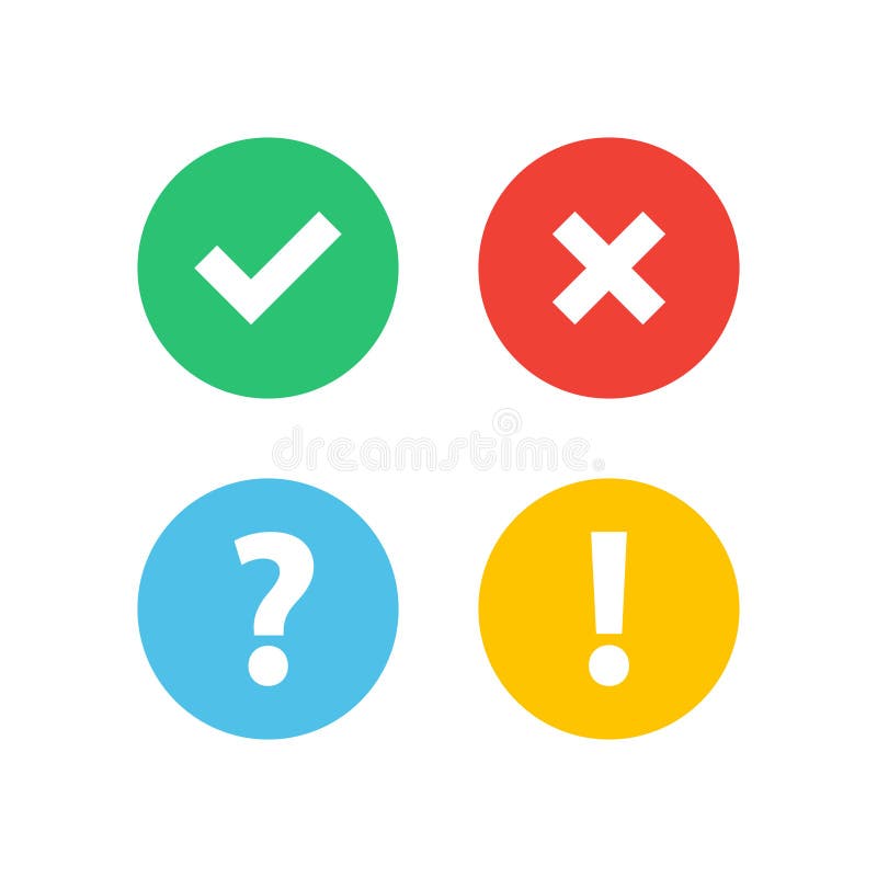 Tick, Cross Icon Button Set. Check Mark Icons Stock Vector ...