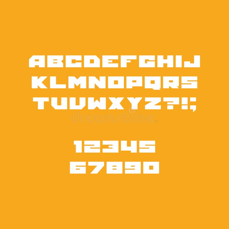 Latin Uppercase Alphabet Letters and Numbers. Modern Poster Font Stock ...