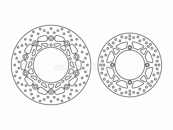 Motorcycle Brake Disc Rotor Icon Set. Vector Illustration Stock Vector ...