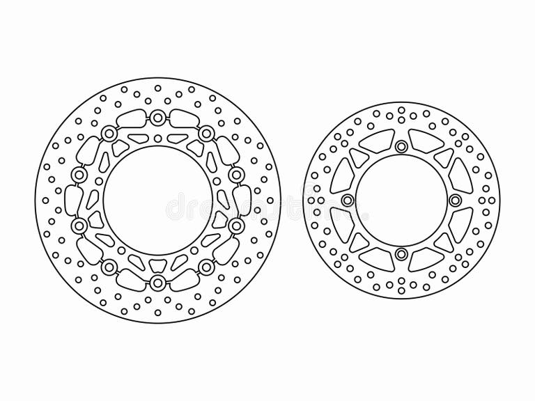 Motorcycle Brake Disc Rotor Icon Set. Vector Illustration Stock Vector ...