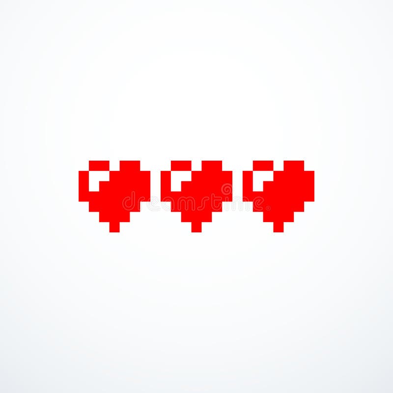 Pixel Health Bar Hearts. Vector Illustration Stock Vector ...
