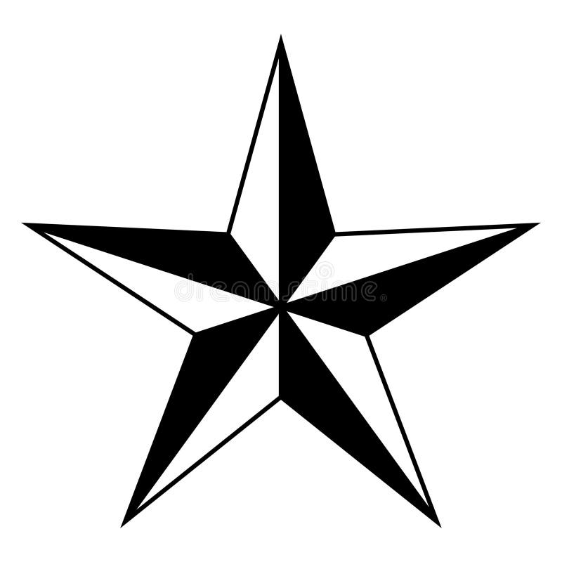 Lone Star Vector Icon. Sharp Edges and Bold Outline in Minimalistic ...