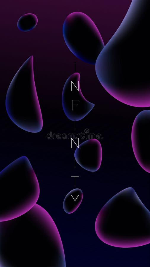 Dark Blue and Violet Abstract Background with Glowing Infinity Circle ...