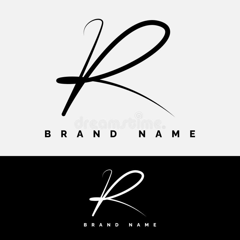Letter R Signature Logo - Initial Alphabet for R - Handwritten R Logo ...