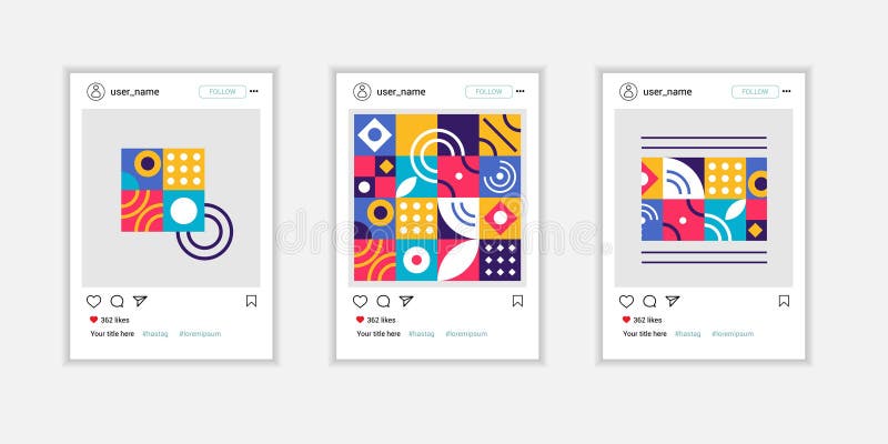 Social Media Photo Frame Template Stories Mobile Interface Stock Vector ...