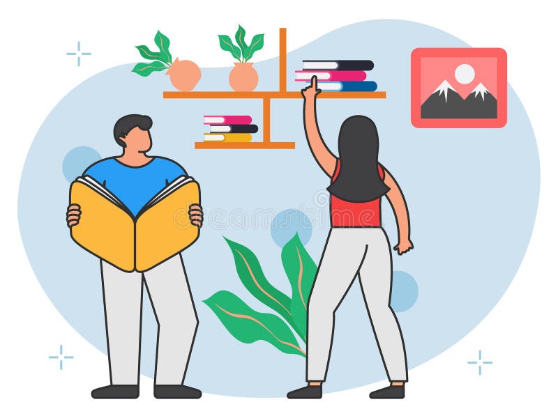 Girl Pointing Book in Office Stock Illustration - Illustration of paper ...