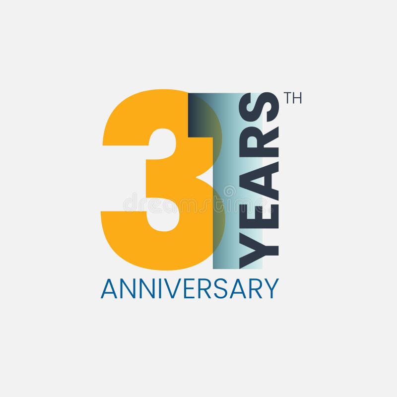 31 Years Anniversary Celebration Modern Style Stock Vector ...