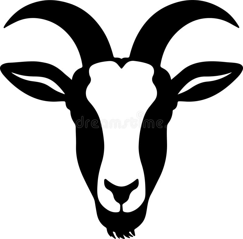 Goat Head Vector Silhouette Image Stock Vector - Illustration of clean ...