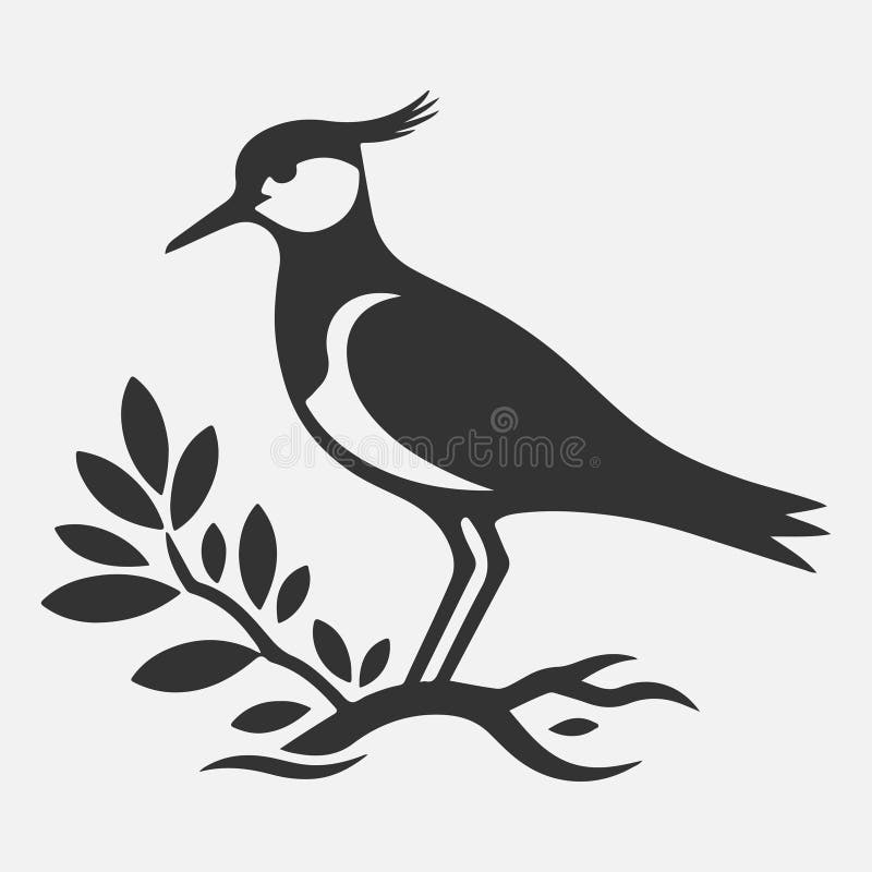 Majestic Lapwing Silhouette: Graceful Elegance in Flight Stock Vector ...