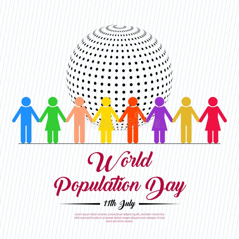 Creative Concept Design for World Population Day. Flat World Population ...