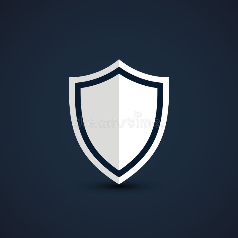 White Shield Icon. Vector Illustration Stock Vector - Illustration of ...