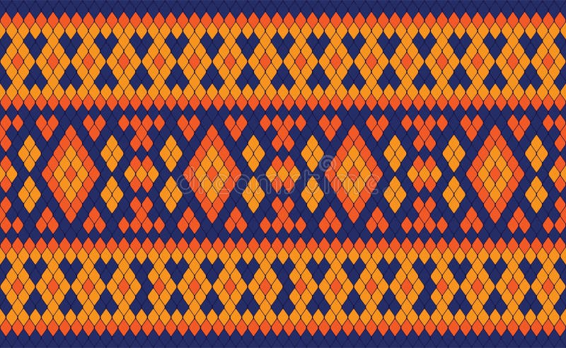 Knitted Pattern Seamless Fabric Orange Color Tone. Traditional Knitted ...