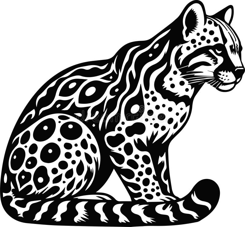 A Vector Silhouette Image of Ocelot Stock Vector - Illustration of ...