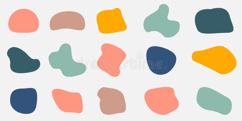 Abstract Colorful Shape Fluid Hand Drawn Organic Shape Line Creative ...