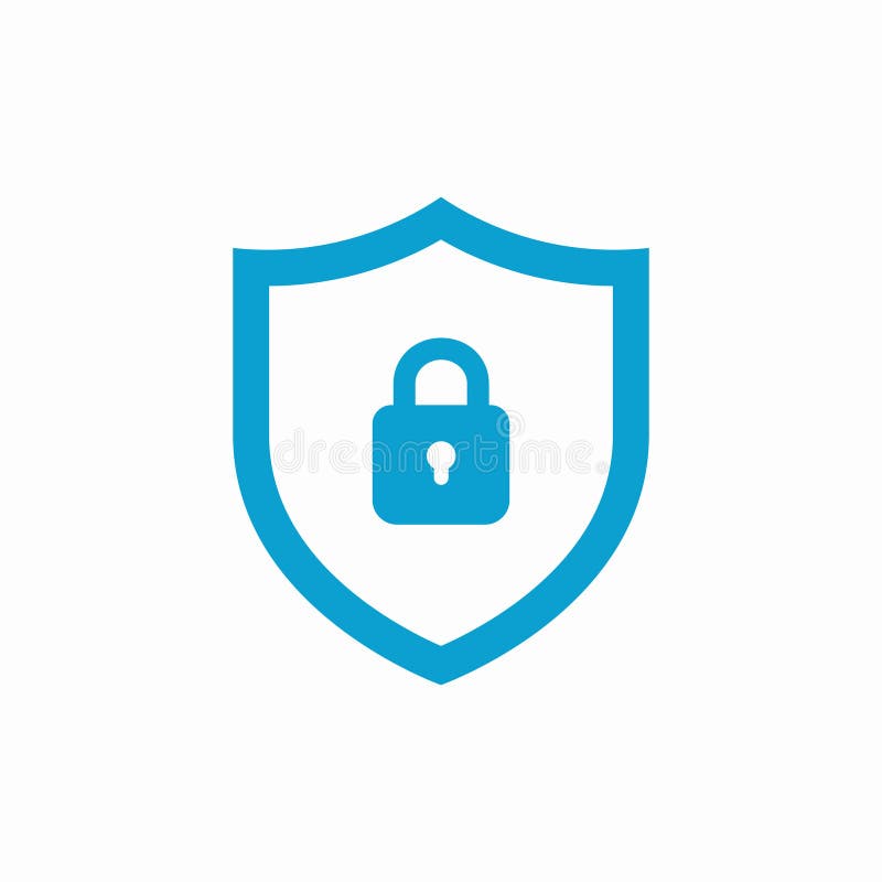 Blue Shield Lock Icon. Vector Illustration Stock Illustration ...