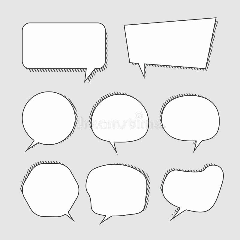 Flat Design Cartoon Text Blank Collection with Line Style Stock Vector ...