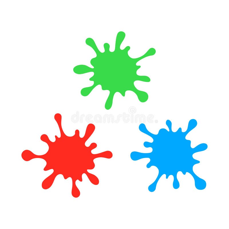 Red Green Blue Liquid Paint Splashes. Vector Illustration Stock Vector ...