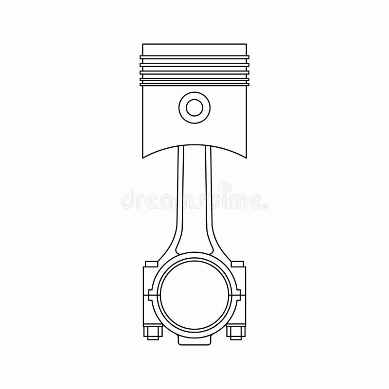 Engine Piston and Connecting Rod Icon. Vector Illustration Stock ...