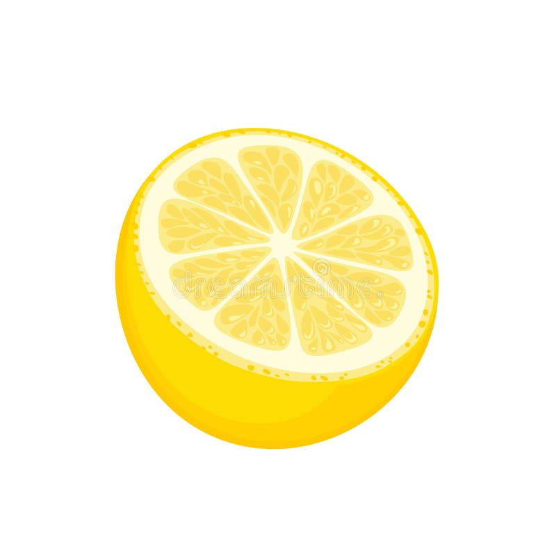 Lemon Cut in Half Isolated. Vector Cartoon Flat Illustration Stock ...