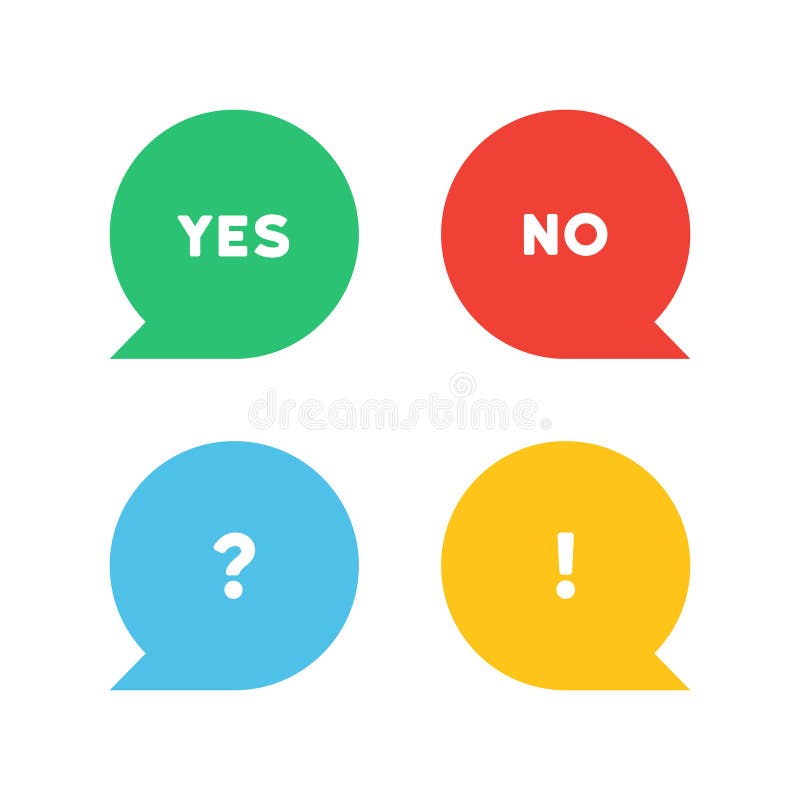 Yes and No Speech Bubble Icons. Vector Illustration Stock Vector ...