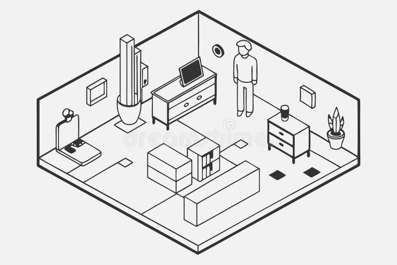 Isometric Computer Line Art Stock Illustrations – 13,239 Isometric ...