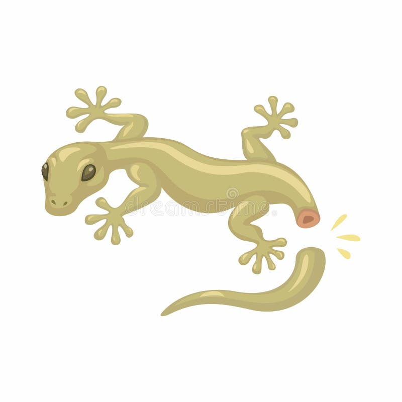Lizard Drop Its Tail To Defense Mechanism Cartoon Illustration Vector ...