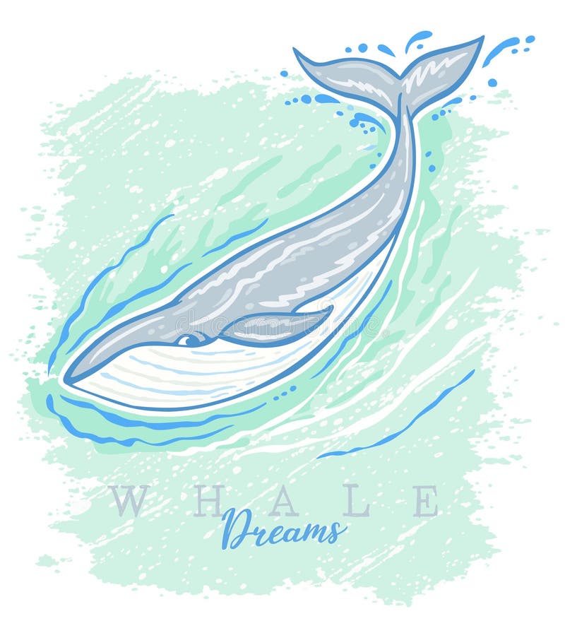 Whale dreams. stock illustration. Illustration of doodle - 327157664