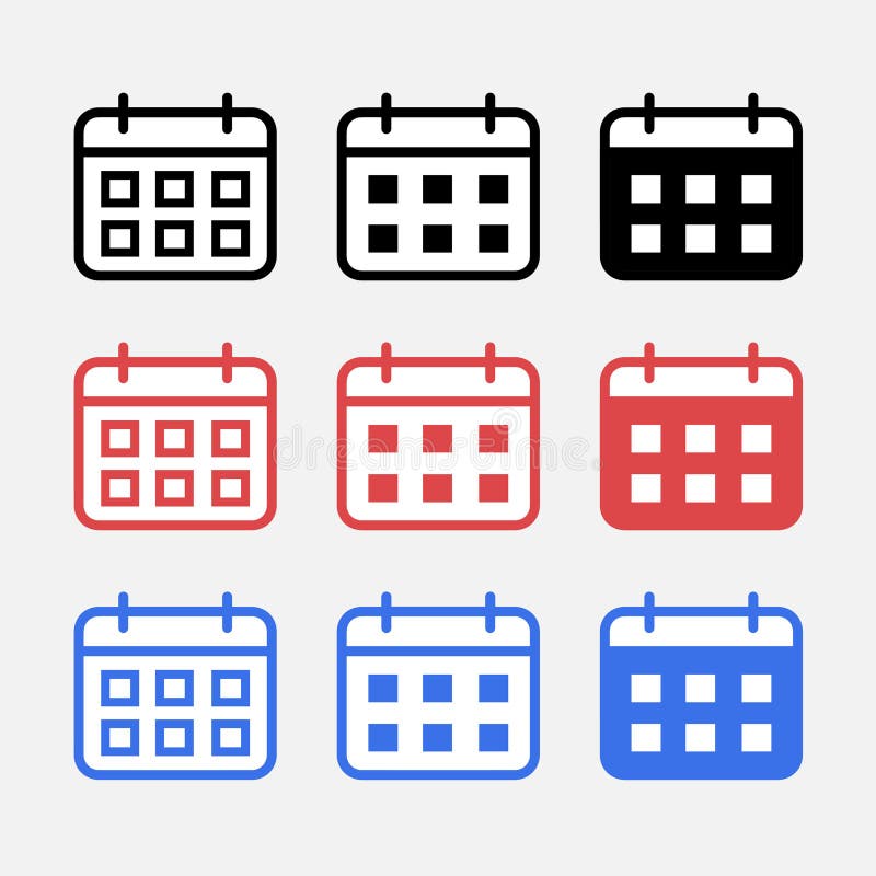 Flat Design Date Ins Multiple Colors Illustration Stock Vector ...