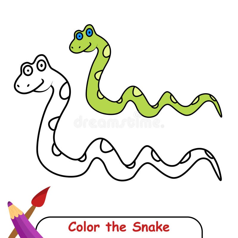Color the Snake Drawing Illustration. Coloring Book for Kids Stock ...
