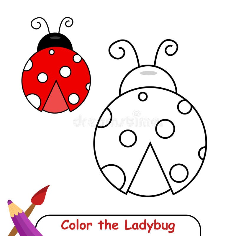 Color the Ladybug Drawing Illustration. Coloring Book for Kids Stock ...