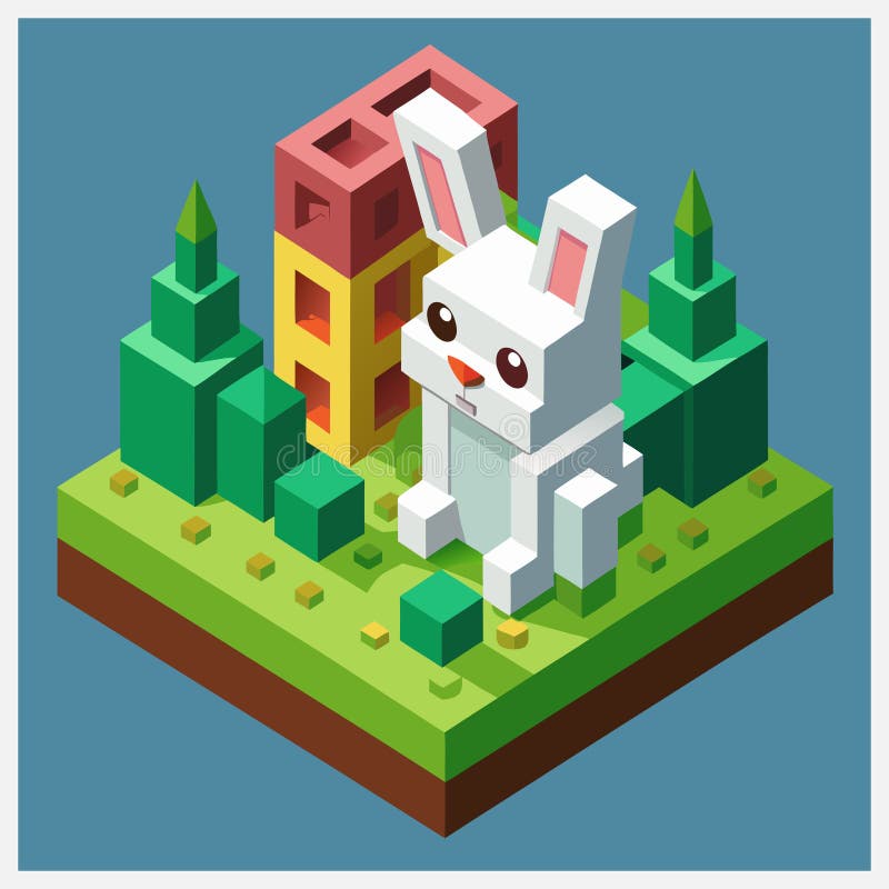 Stunning Rabbit Isometric Illustrations Stock Illustrations – 2 ...